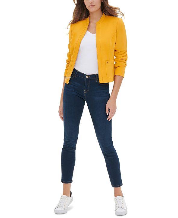 Tommy Hilfiger Zippered Elbow-Patch Jacket & Reviews - Jackets ...