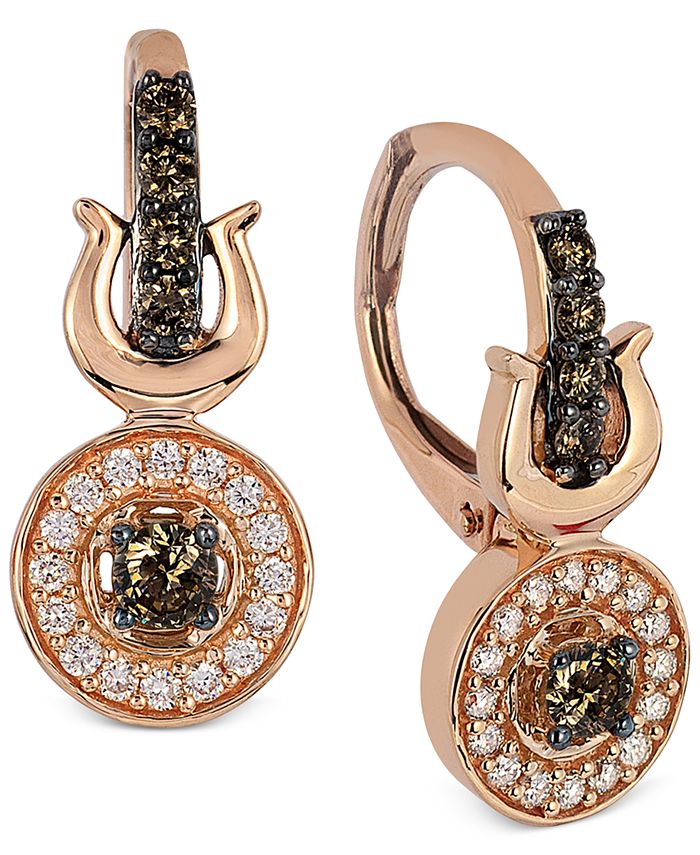 Le Vian Chocolatier® Chocolate and White Diamond Drop Earrings (3/8 ct ...