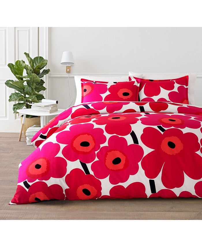 Marimekko Unikko Cotton 3 Pc Full Queen Duvet Cover Set And Reviews