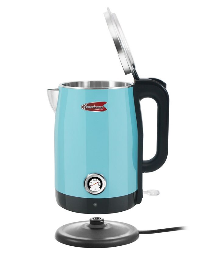 Americana 1.7L Blue Cool Touch Stainless Steel Electric Kettle with ...