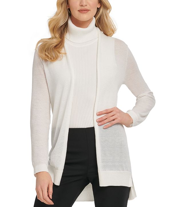 DKNY Open-Front High-Low Cardigan & Reviews - Sweaters - Women - Macy's