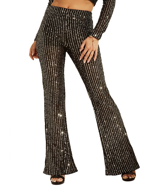GUESS Star Sequin Flared Pants & Reviews - Pants & Leggings - Women ...