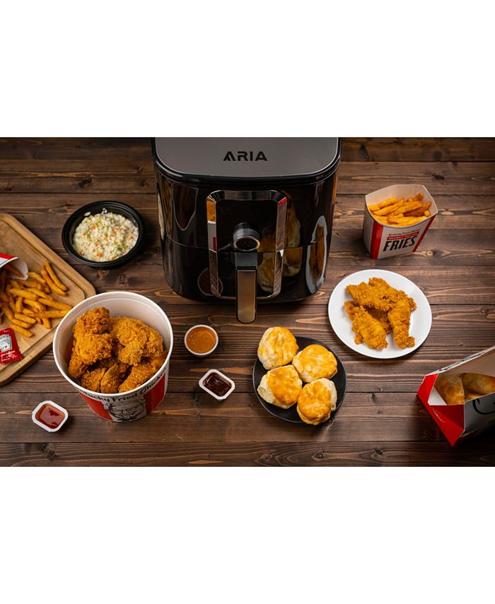 Aria 7Qt Teflon-Free Ceramic Family-Size Air Fryer with 2-Tier ...