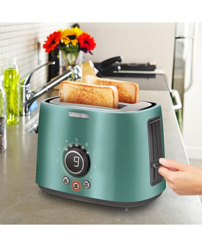 Sencor Stainless Steel 2-Slice 800W Toaster with Digital Button & Rack ...
