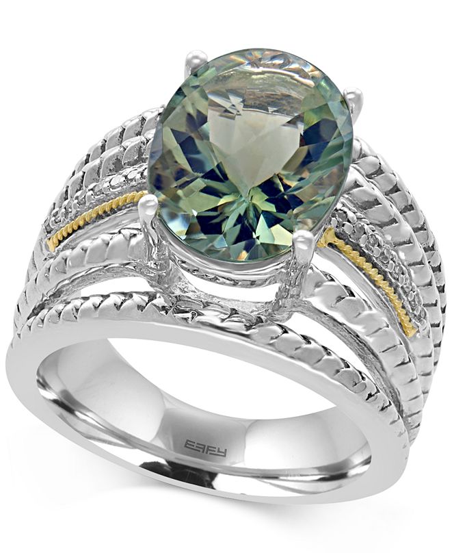 EFFY Collection EFFY® Green Amethyst (5 ct. t.w.) and Diamond Accent ...