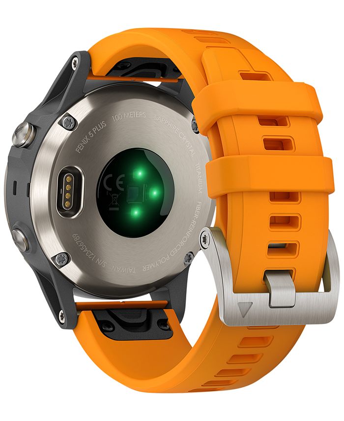 Garmin Unisex fenix® 5 Plus Spark Orange Band Smart Watch 47mm ...