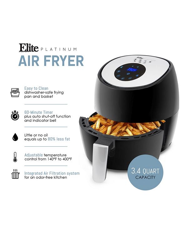 Elite by Maxi-Matic Elite Platinum 3.4 Quart Digital Air Fryer 7 Pre ...
