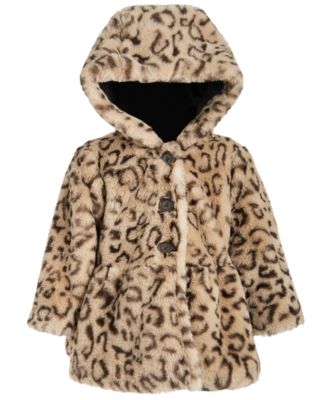 First Impressions Toddler Girls Leopard-Print Faux Fur Hooded Coat, Created for Macy's & Reviews ...