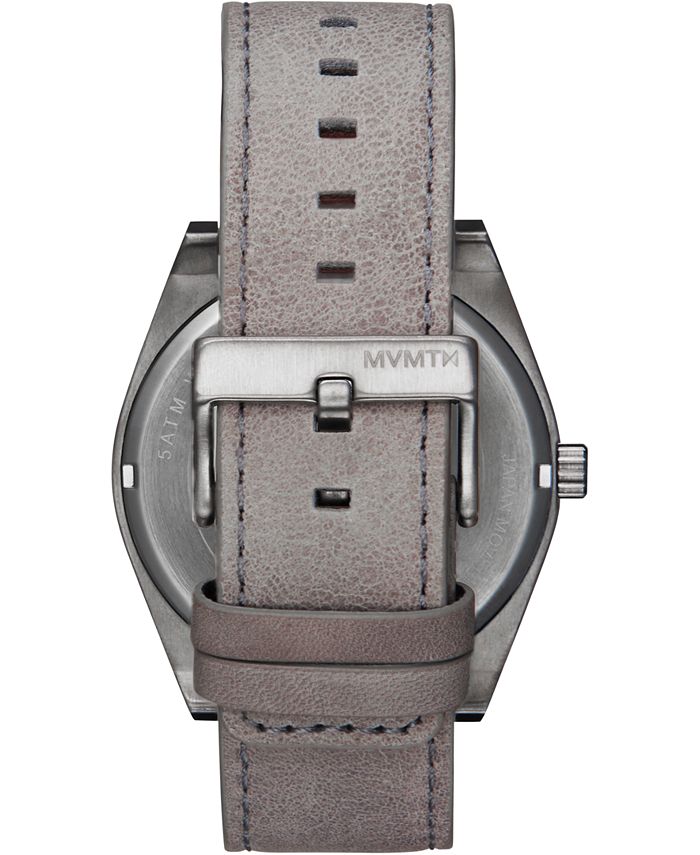 MVMT Men's Radium Element Gray Leather Strap Watch 43mm & Reviews ...