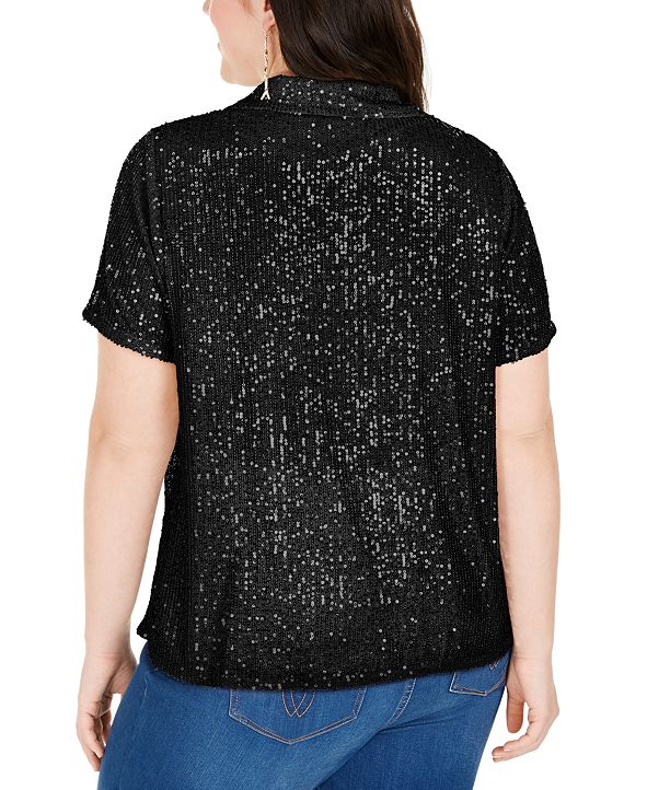 INC International Concepts INC Plus Size Sequined Blouse, Created for ...