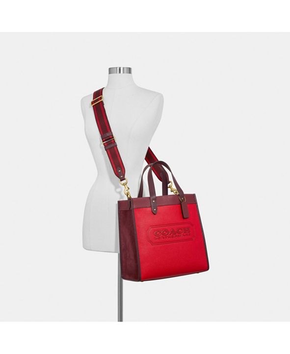 COACH Colorblock Mixed Leather with Coach Badge Field Tote & Reviews ...