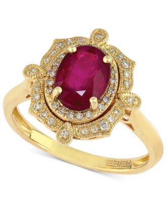 Ruby Royale By Effy Ruby (1-1/2 Ct. T.w.) And Diamond (1/6 Ct. T.w ...