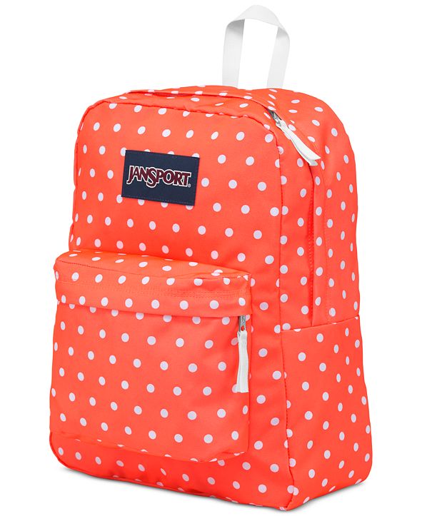 Jansport Superbreak Backpack in Tahitian Orange with White Dots ...