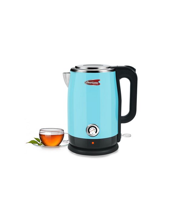 Americana 1.7L Blue Cool Touch Stainless Steel Electric Kettle with ...
