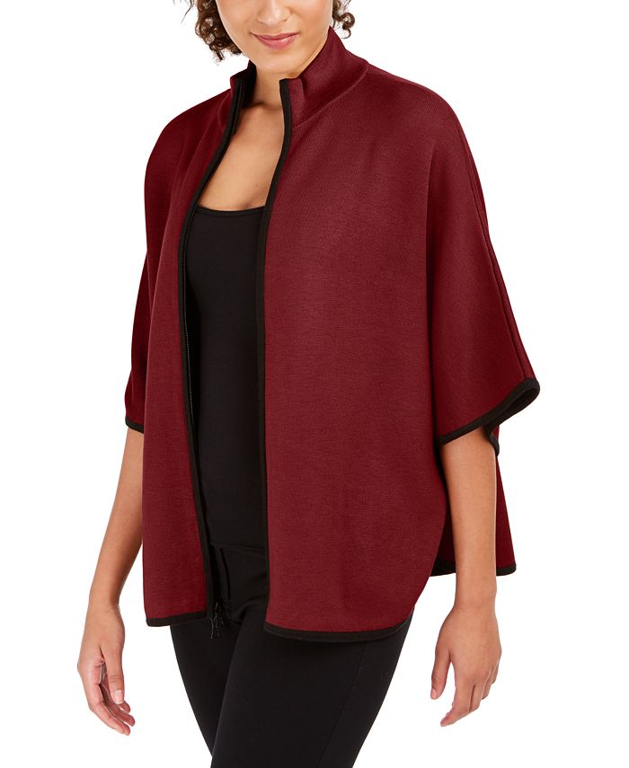 Anne Klein Zip Front Cape & Reviews - Sweaters - Women - Macy's