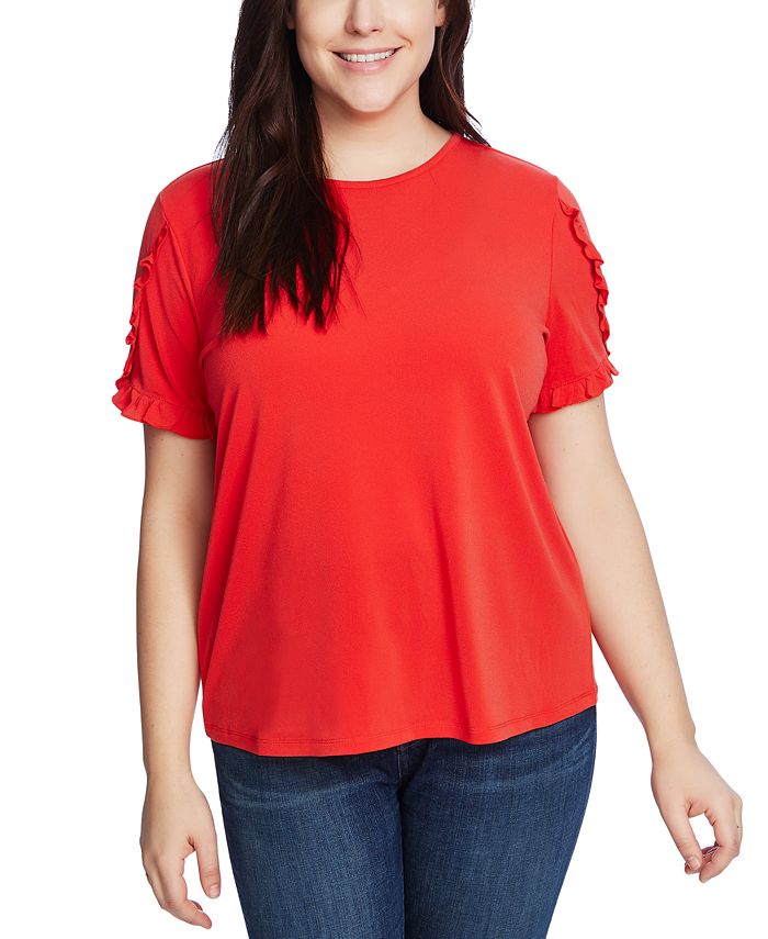 Cece Plus Size Ruffled Sleeve Top And Reviews Tops Plus Sizes Macys