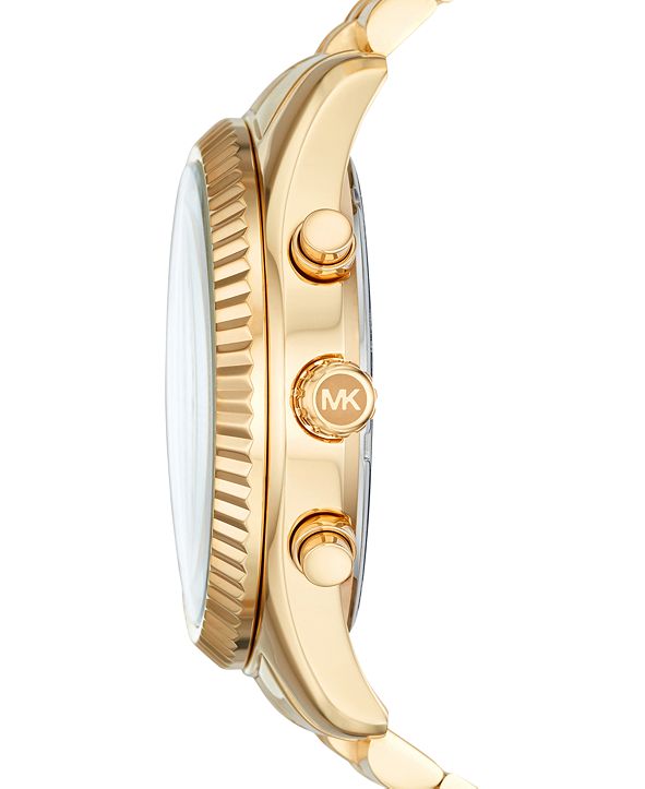 Michael Kors Men's Chronograph Lexington Gold-Tone Stainless Steel ...