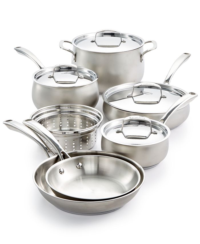 Belgique 11-Pc. Stainless Steel Cookware Set, Created for Macy's ...