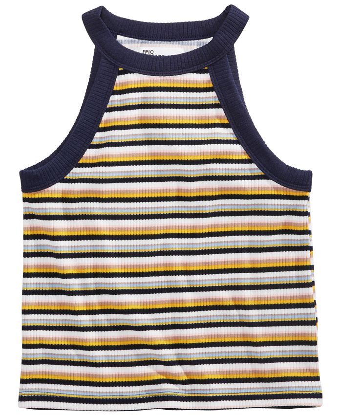Epic Threads Big Girls Striped High-Neck Tank Top, Created for Macy's ...