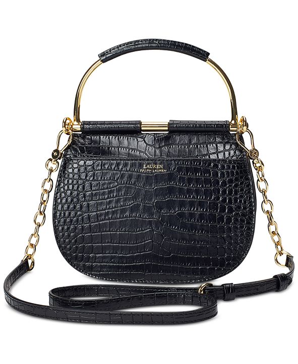 Lauren Ralph Lauren Mason Croc-Embossed Leather Satchel & Reviews ...