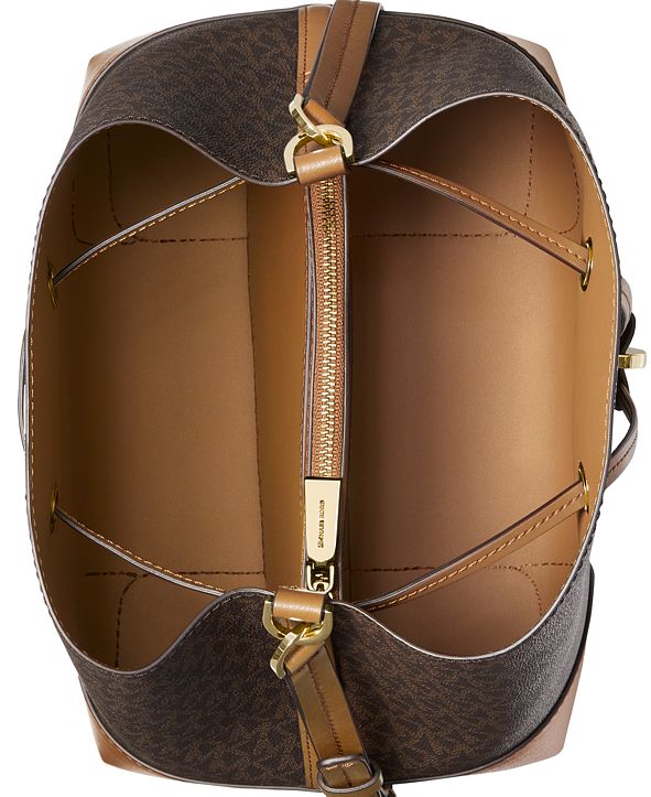 Michael Kors Signature Mercer Gallery Convertible Bucket Leather ...