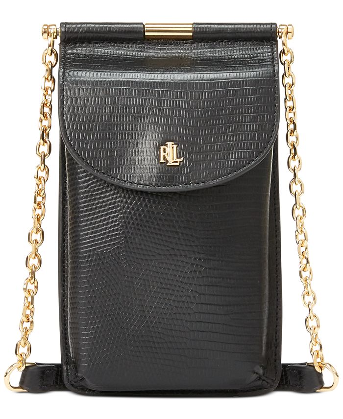 Lauren Ralph Lauren Lizard-Embossed Leather Phone Crossbody & Reviews ...