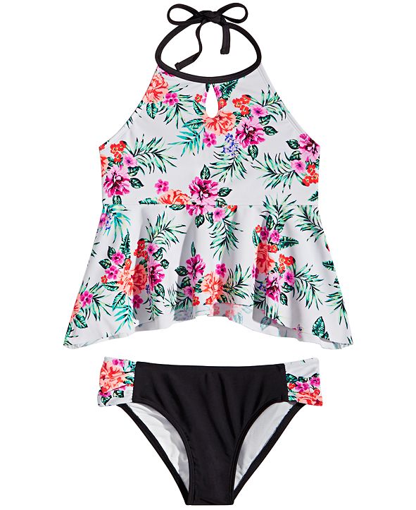 Glitter Beach Big Girls 2-Pc. Ruffle-Hem Tankini Swim Suit & Reviews ...