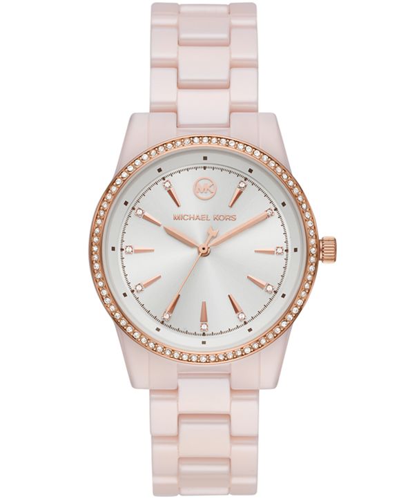 Michael Kors Ritz Three-Hand Pink Ceramic Watch & Reviews - Watches ...