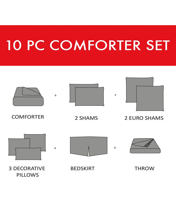 Kelly Ripa Home CLOSEOUT! Pressed Floral 10-Pc. Reversible Queen ...