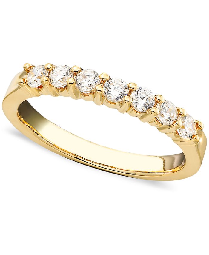 Macy's Seven Diamond Band Rings in 14k Gold & Reviews - Rings - Jewelry ...