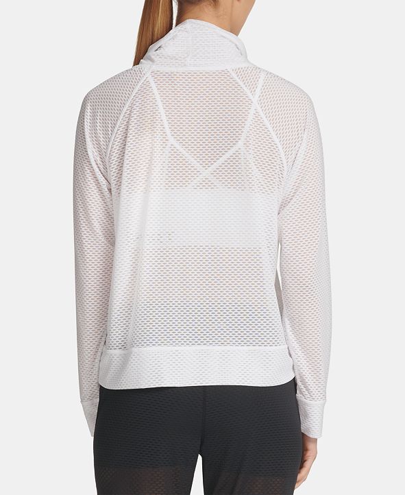DKNY Sport Mesh Funnel-Neck Top & Reviews - Tops - Women - Macy's