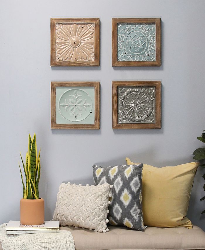 Stratton Home Décor Stratton Home Decor Boho Tiles Wall Decor Set of 4 ...