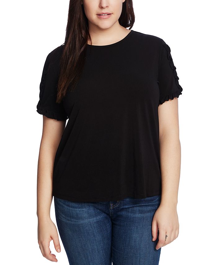 CeCe Plus Size Ruffled-Sleeve Top & Reviews - Tops - Plus Sizes - Macy's