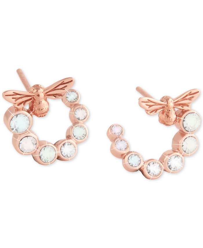 Olivia Burton Crystal Lucky Bee Hoop Earrings & Reviews - Earrings ...