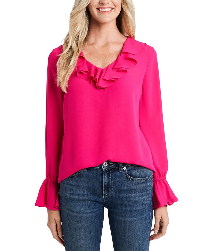CeCe Ruffled V-Neck Blouse & Reviews - Tops - Women - Macy's