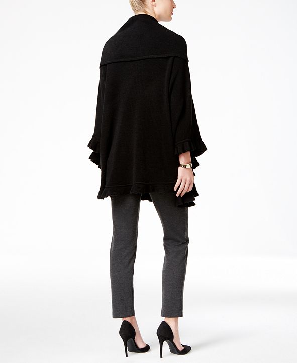 Cejon Cowl-Neck Ruffle-Trimmed Poncho & Reviews - Handbags ...