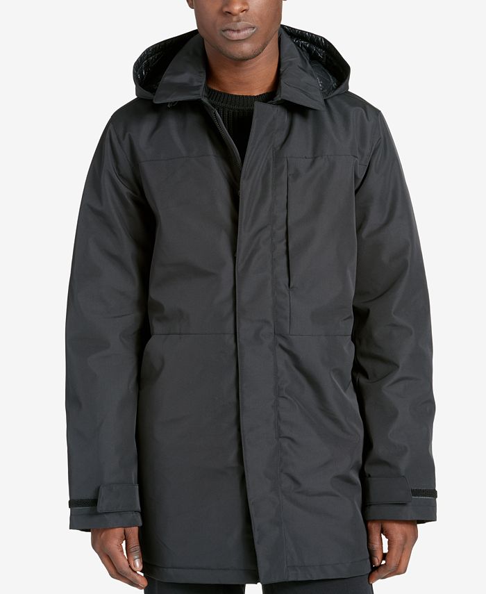 DKNY Men's Full-Length Raincoat with Removable Hood & Reviews - Coats ...