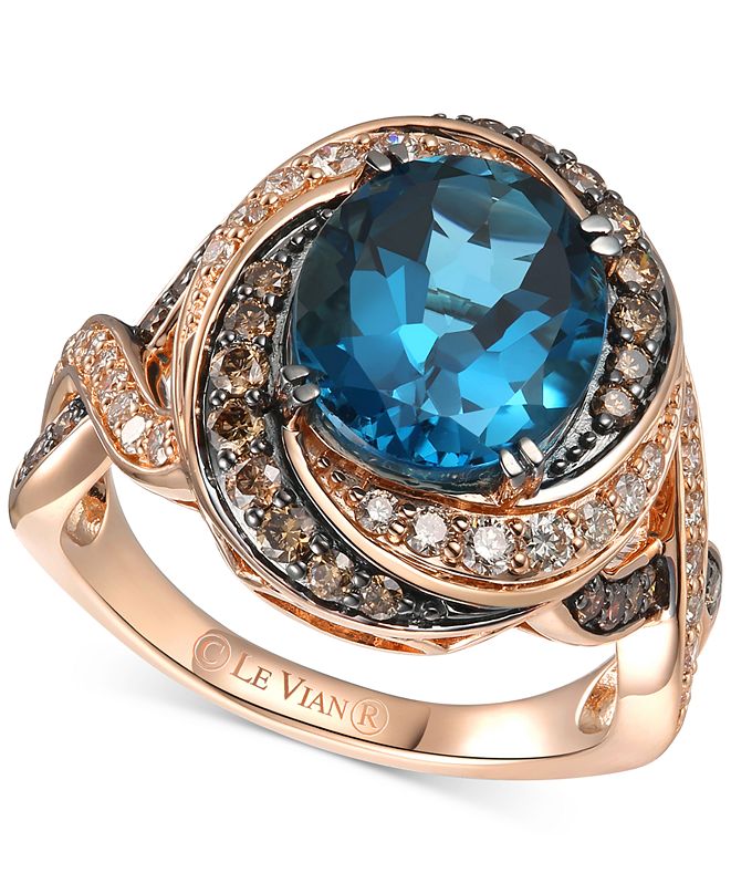 Le Vian Deep Sea Blue Topaz (3-3/8 ct. t.w.) & Diamond (3/4 ct. t.w ...