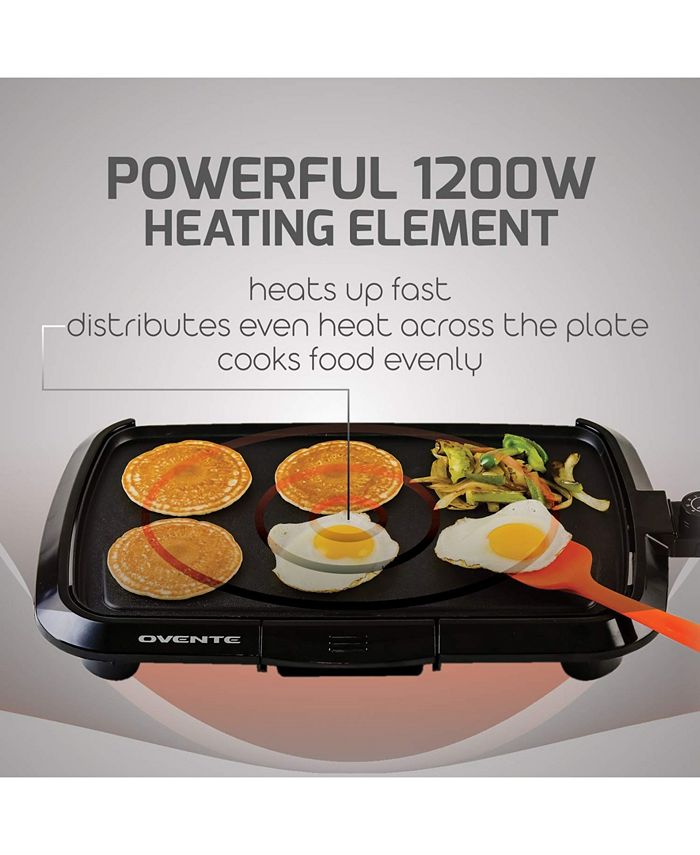 OVENTE Electric Griddle, Temperature Probe and Control Knob, Indicator ...