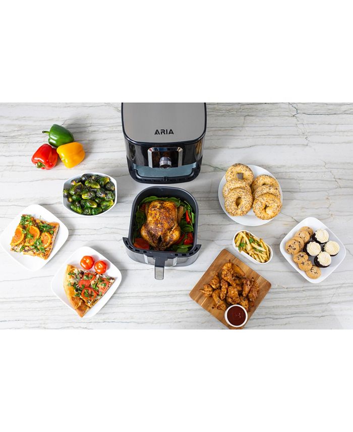 Aria 7Qt Teflon-Free Ceramic Family-Size Air Fryer with 2-Tier ...
