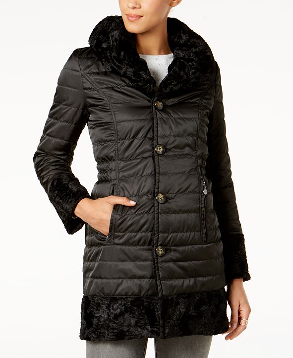 Laundry by Shelli Segal Reversible Faux-Fur Coat & Reviews - Coats ...