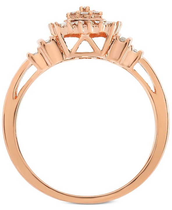 Promised Love Diamond Square Cluster Promise Ring (1/2 ct. t.w.) in ...