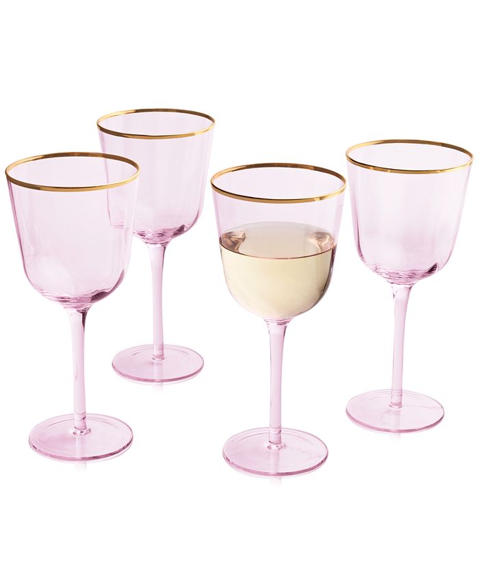 Martha Stewart Collection Blush All-Purpose Glasses, Set of 4, Created ...