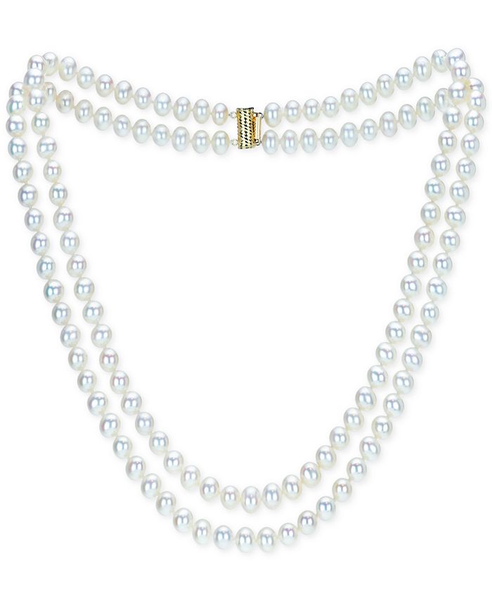Macys Cultured Freshwater Pearl 6 7mm Double Strand 18 Collar