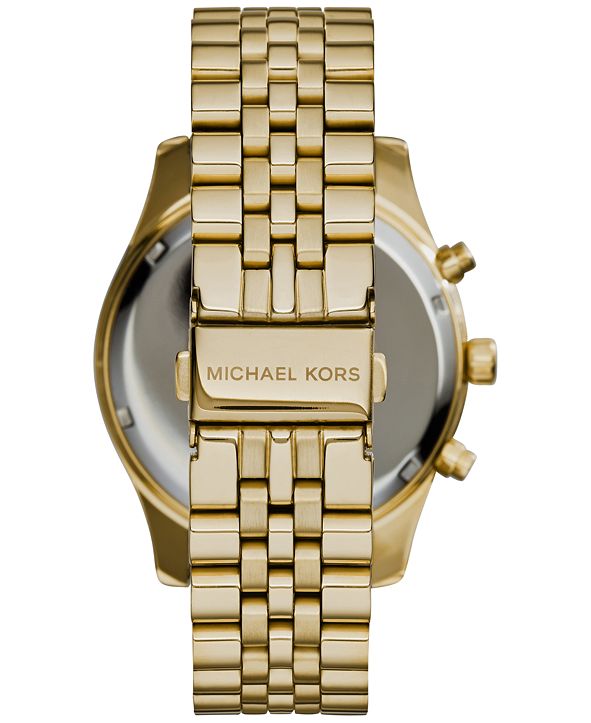 Michael Kors Men's Chronograph Lexington Gold-Tone Stainless Steel ...