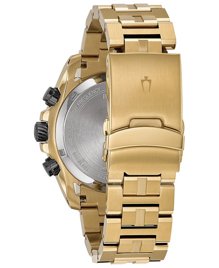 Bulova Men's Chronograph Precisionist Gold-Tone Stainless Steel ...