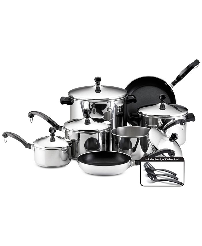 Farberware Classic Stainless Steel 15-Pc. Cookware Set & Reviews ...