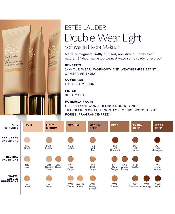Estee Lauder Double Wear Light Color Chart | Americanwarmoms.org