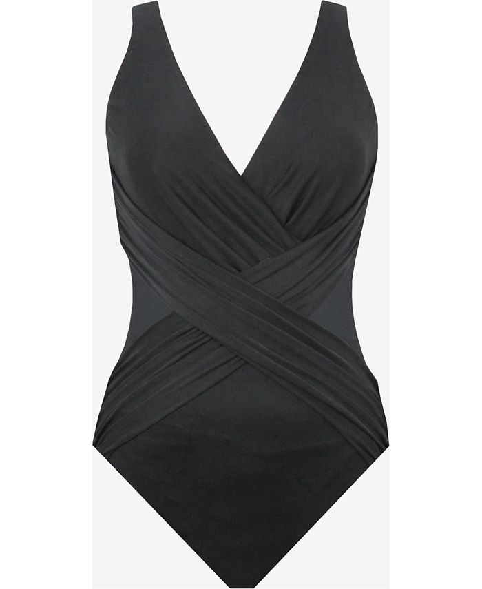 Miraclesuit Illusionist Crossover Allover Slimming One Piece Swimsuit