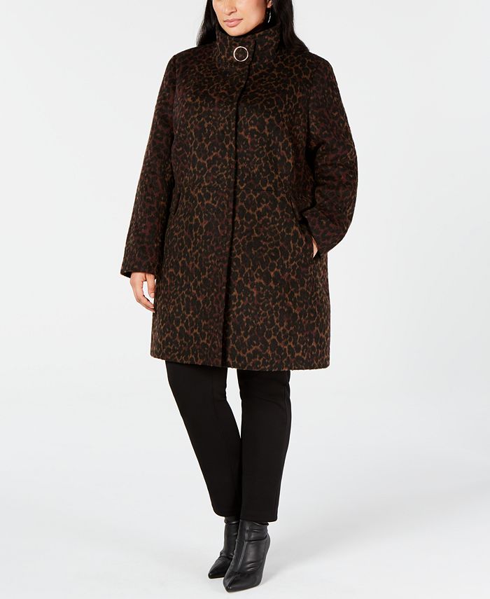 Via Spiga Plus Size Leopard-Print Coat & Reviews - Coats - Plus Sizes ...